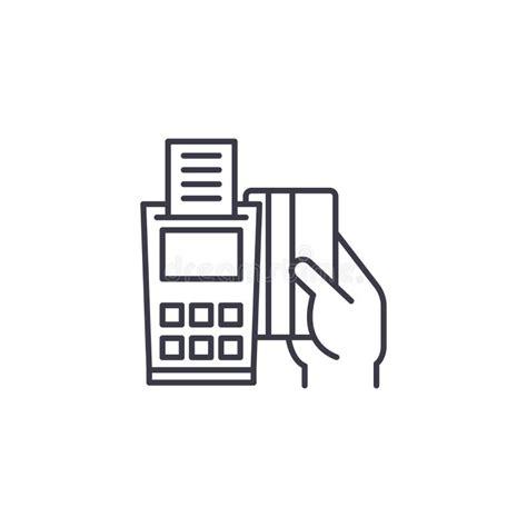 POS Terminal Linear Icon Concept POS Terminal Line Vector Sign Symbol Illustration Stock