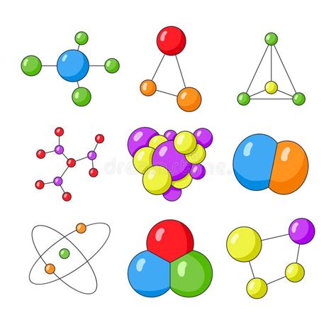 Molecule Different Shape Atom Science Symbol Stock Vector
