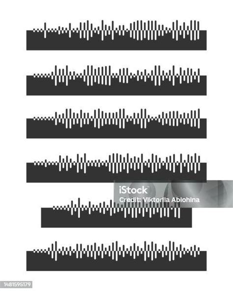 음파 아이콘의 집합입니다 펄스 픽토그램 무선 신호 표지판 음성 메시지 오디오 파일 기호 메신저 라디오 팟캐스트 모바일 앱 미디어 플레이어 그래픽 요소 Brand Name