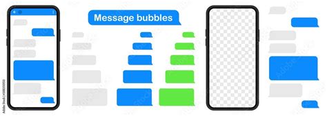 Message Bubbles Smartphone Chatting Sms Template Bubbles Social Media Design Concept Sms