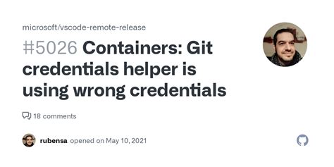 Containers Git Credentials Helper Is Using Wrong Credentials · Issue 5026 · Microsoftvscode