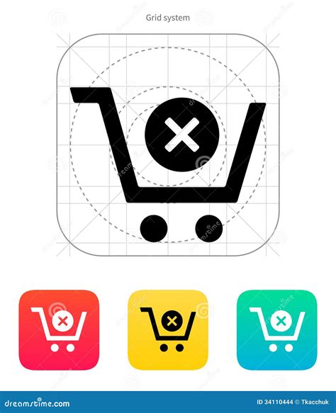 Shopping Cart Delete Icon Stock Vector Illustration Of Pictogram 34110444