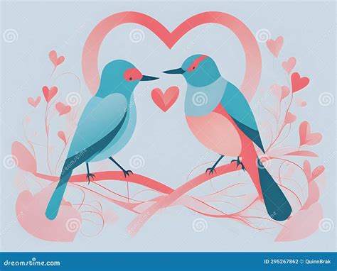 Couple Of Birds Sitting On Top Of A Tree Branch Stock Illustration Illustration Of Birds