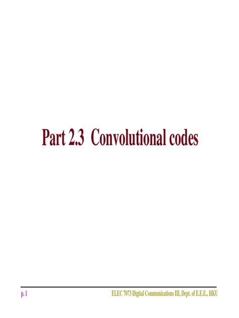 Part2 3 Convolutional Codes Pdf