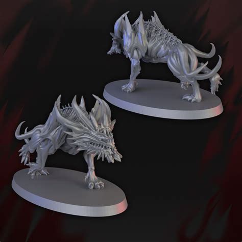 3d Printable Hellhounds By Dragons Lake Miniaturas
