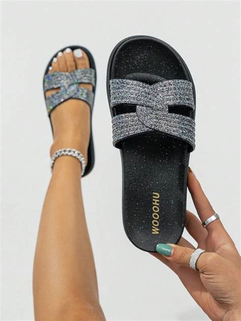 Women Glitter Slides Pvc Fashion Slides Shein Uk