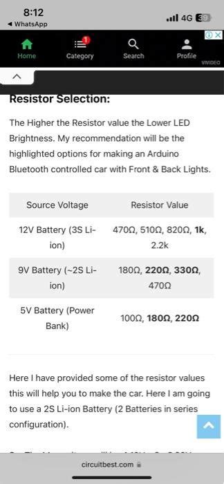 Solved Resistor Selection The Higher The Resistor Value The Chegg Com