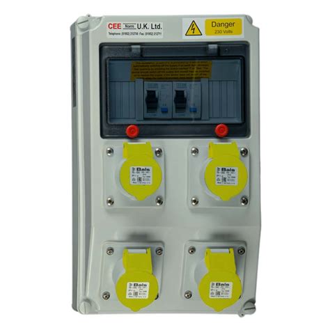 Multi Outlet With Protection16a 110v 3p Rcd Skt Ip44 A Type Cee Norm U K Ltd Industrial Plugs