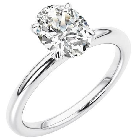 14k White Gold Lab Grown Diamond Solitaire Si H Engagement Ring Size
