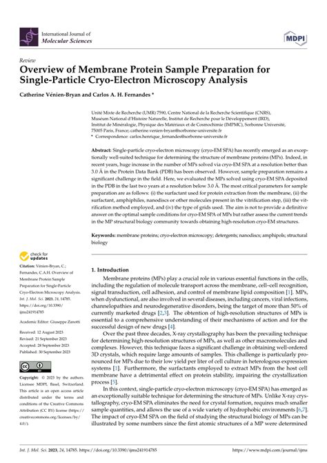 Pdf Overview Of Membrane Protein Sample Preparation For Single Particle Cryo Electron