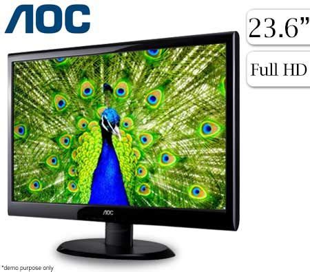 AOC E2450Swh 23 6 LED Monitor Black Full HD 1920x1080p 20 000 000 1 DCR HDMI DVI VGA