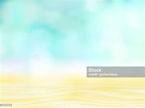 흐린된 바다 하늘 배경 여름 날 복사 공간 또는 제품에 대 한 추상 모래를 닫습니다 초록 빛 푸른 물 또는 바다 해변 배경 빈 Defocused 블루 Bokeh 벡터