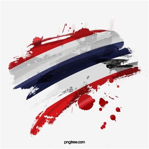 ภาพระบายสีธงชาติไทยบนพื้นหลังขาว