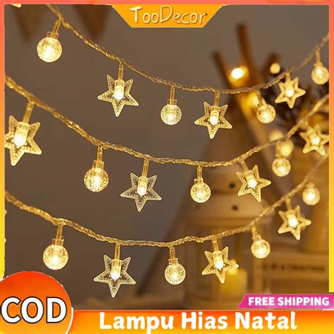 Jual Lampu Hias Natal Lampu Led Hiasan 10 Meter Lampu Kelap Kelip Lampu Tirai Kamar Outdoor
