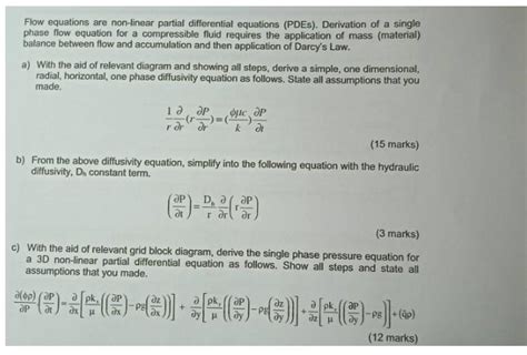 Solved Flow Equations Are Non Linear Partial Differential