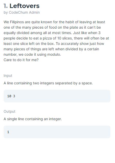 Solved 1 Leftovers By Codechum Admin We Filipinos Are Quite