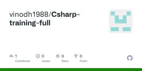 Github Vinodh1988csharp Training Full