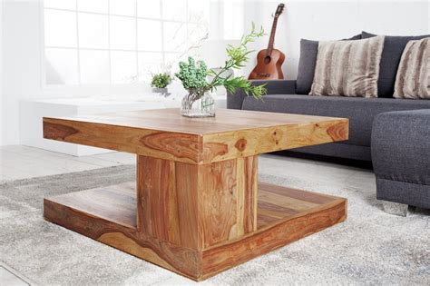 Table Basse Carrée 80x80 Bois Massif Design And Couleur Naturel Elsines