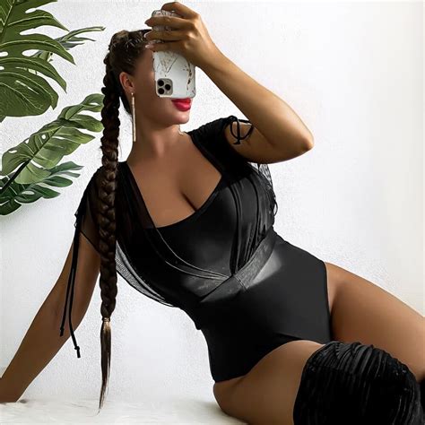 Drawstring Tie Sheer Mesh Brazilian One Piece Swimsuit Sunnybikinis