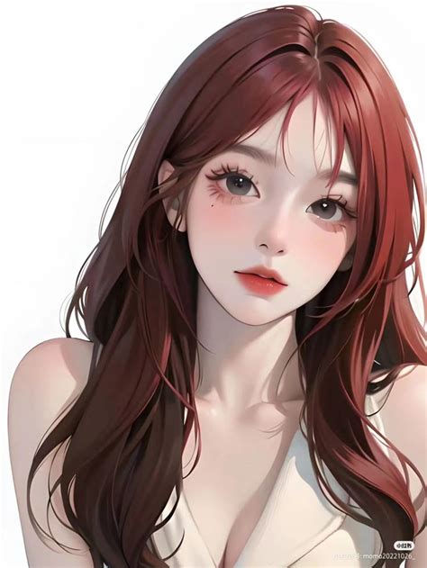 Anime Red Hair Human Drawing Digital Art Anime Manga Anime Girl