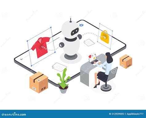 Flat Isometric Illustration Of Generate Image And Text For Ecommerce Platform Artificial