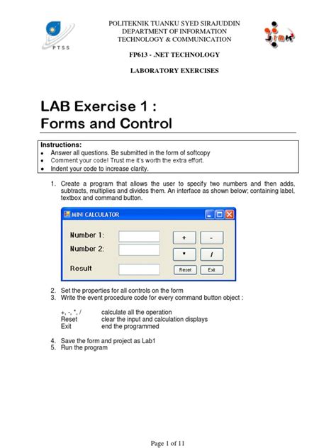 Lab Exercise 2012 Pdf Menu Computing Subroutine
