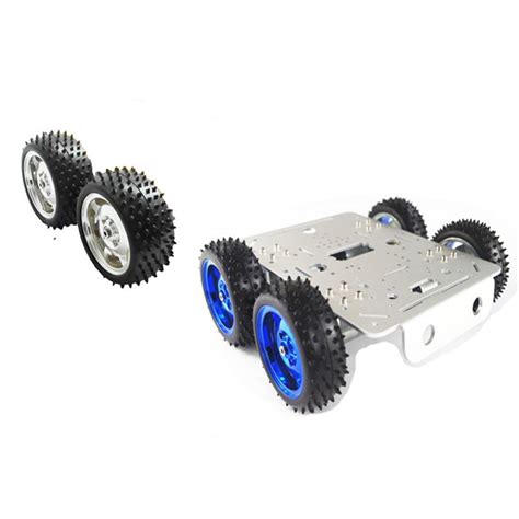⚡️buy Maxbell Arduino C300 Tracked Tank Smart Car Chasiss 4wd Silver Espduino Kit 12v At The