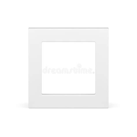 White Squared Wide Angular Frame Geometric Minimalist 3d Element For Presentation Realistic