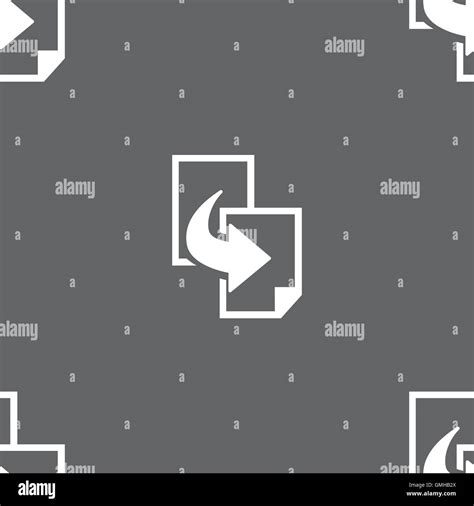 Copy File Sign Icon Duplicate Document Symbol Seamless Pattern On A Gray Background Vector
