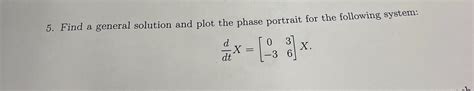 Solved Find A General Solution And Plot The Phase Portrait Chegg