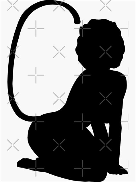 Catgirl Pin Up Silhouette Sticker For Sale By Chepanart Redbubble