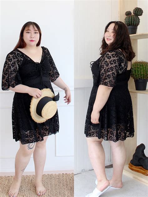빅사이즈리베리베 ~8xl 플러스사이즈 자수 원피스 수영복 4xl 6xl 8xl 여성 빅사이즈 모노키니 비치웨어