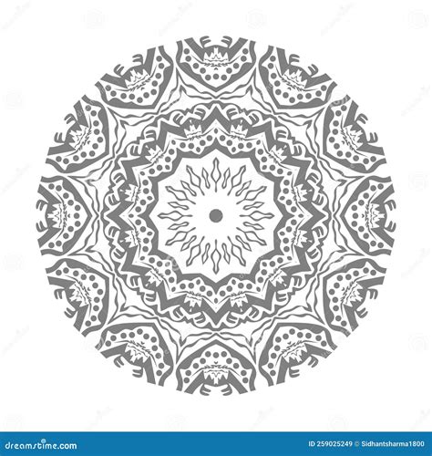 Grey Mandala Vector On White Background Illustrations Stock Vector