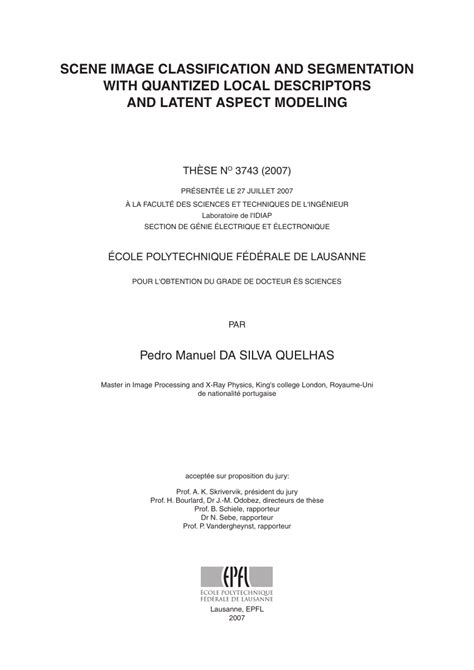 Pdf Scene Image Classification And Segmentation With Quantized Local Descriptors And Latent