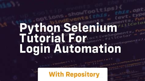 Python Selenium Tutorial For Login Automation Youtube