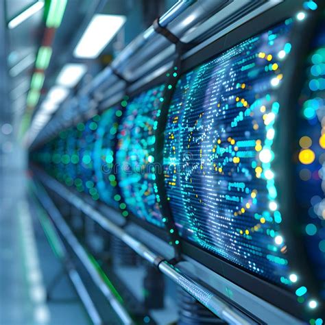 Futuristic Genetic Code Sequences In Hospital Setting Illustration Stock Illustration