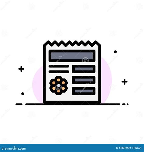 Basic Ui Manu Document Business Flat Line Filled Icon Vector Banner Template Stock Vector