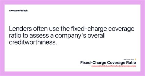 Fixed Charge Coverage Ratio Awesomefintech Blog