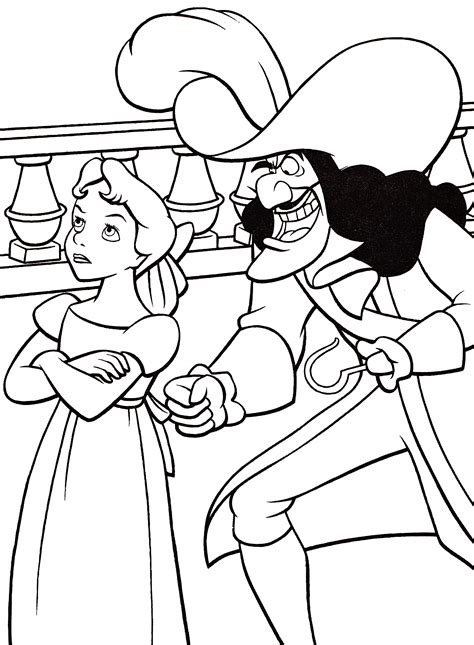 Walt Disney Coloring Pages Wendy Darling And Captain Hook Walt Disney Characters Photo