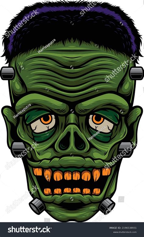 Vector Illustration Zombie Head Vintage Drawing Stock Vector Royalty