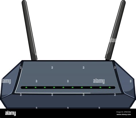 Wifi Dsl Modem Cartoon Hub Lan Antenna Connection Wifi Dsl Modem Sign