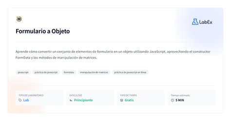 Convertir Formulario A Objeto Con Javascript Labex
