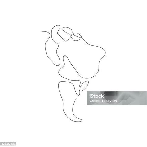 원 라인 남미 디자인 실루엣 손으로 그린 미니멀리즘 스타일 벡터 일러스트 0명에 대한 스톡 벡터 아트 및 기타 이미지 0명