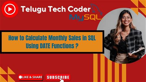 How To Calculate Monthly Sales In Sql Using Date Functions Youtube
