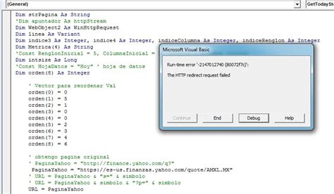 Vba Redirect Request Failed Error Using Winrequest In Excel