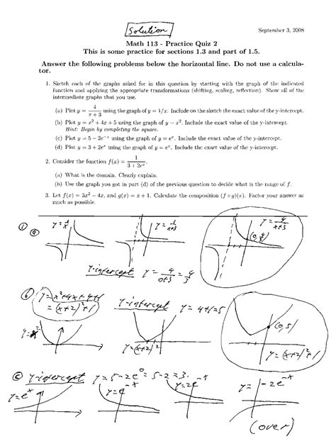 practice quiz with solutions analytic geometry and calculus ii math