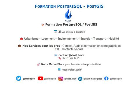Formation Postgresql Postgis 5 Jours Clast