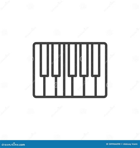 Midi Controller Keyboard Line Icon Stock Vector Illustration Of Music