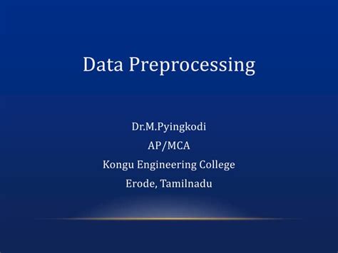 Data Preprocessing In Machine Learning Pptx