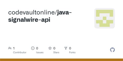 Github Codevaultonlinejava Signalwire Api
